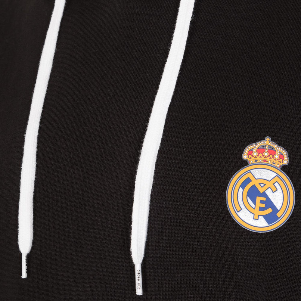 Mens Essentials Color Crest Hoody Black – Real Madrid Europe Store