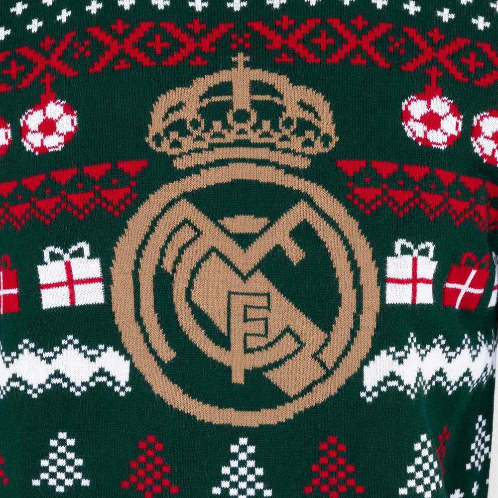 Mens Christmas Sweater Crest Green/Multicolor – The Official Real ...