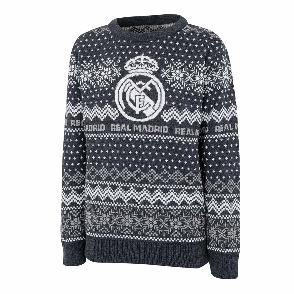 Kids Crest Christmas Sweater Navy/Grey – The Official Real Madrid CF ...