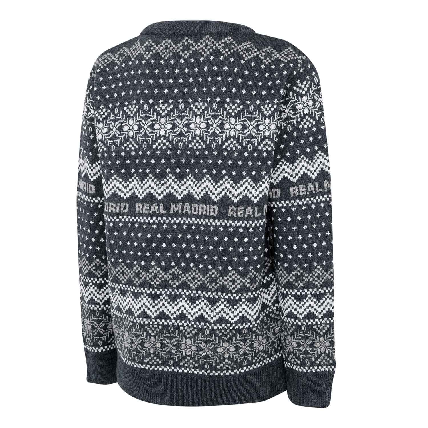 Kids Crest Christmas Sweater Navy/Grey – The Official Real Madrid CF ...