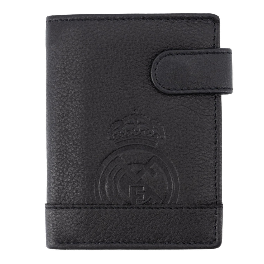 Black Leather Vertical Wallet With Coin Pocket Real Madrid – The ...
