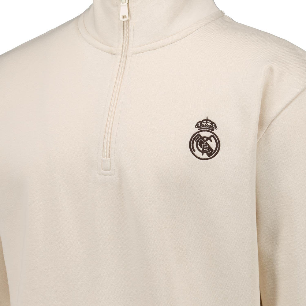 Mens Classic Zip Sweatshirt Beige – The Official Real Madrid CF Online ...